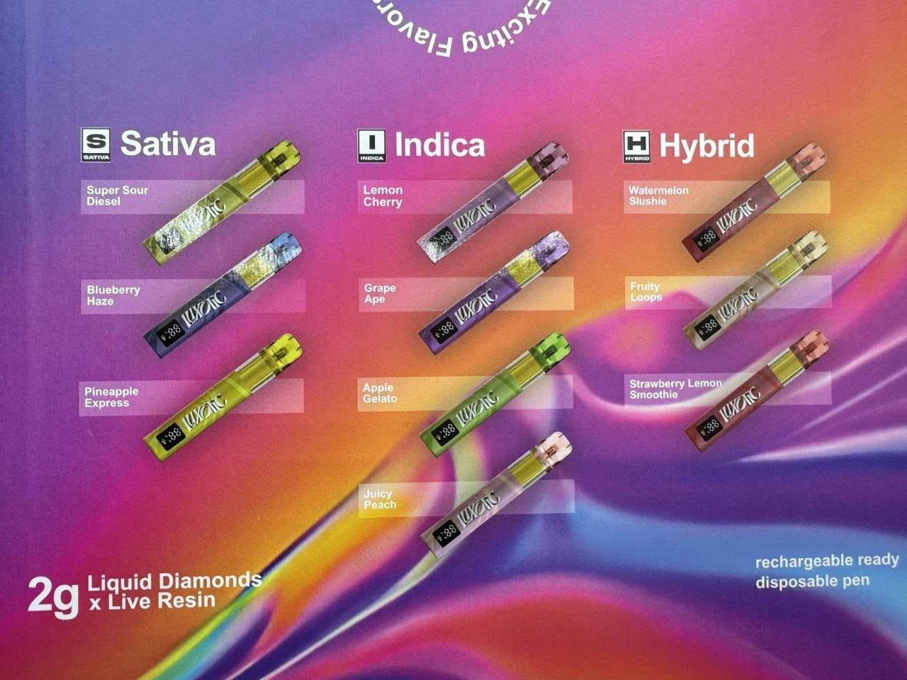 Luxotic liquid diamond + live resin disposable - Cali Exotic Store